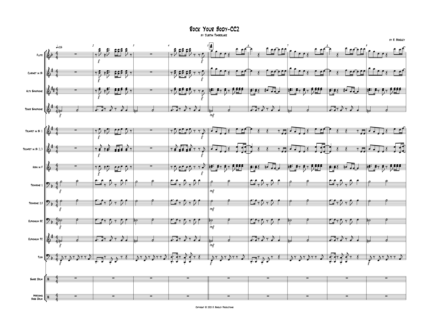 Rock Your Body (arr. Bernard Bradley) by Justin Timberlake Sheet Music ...