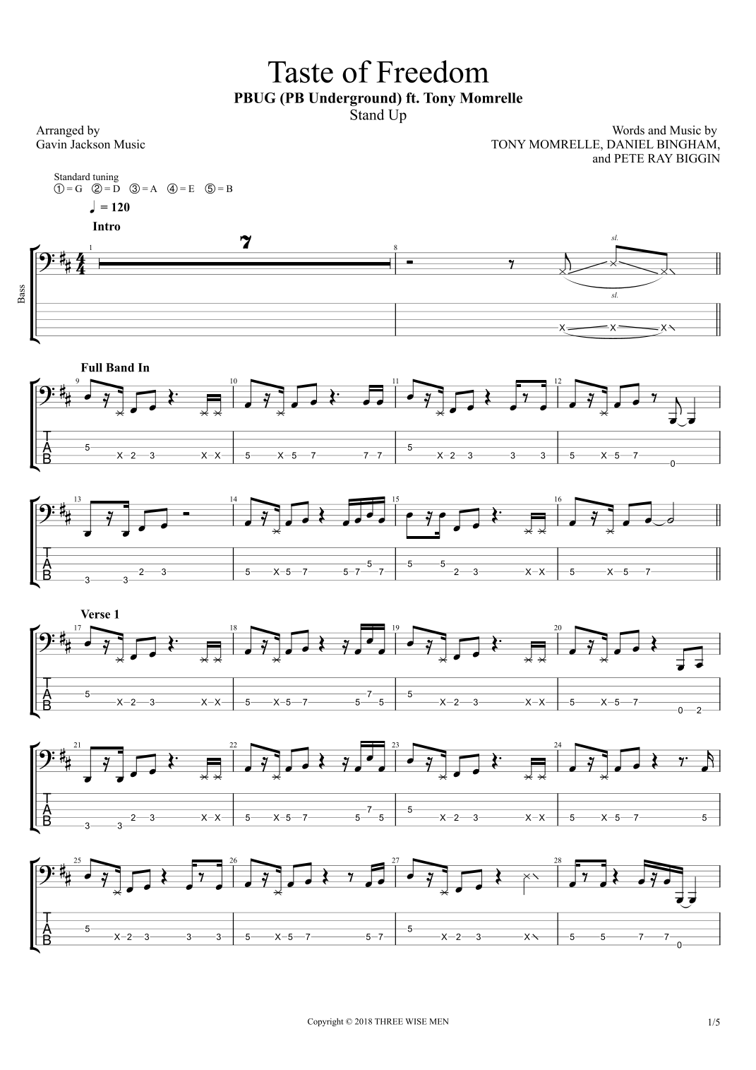 Taste Of Freedom (Featuring Tony Momrelle) (arr. Gavin Jackson Music ...