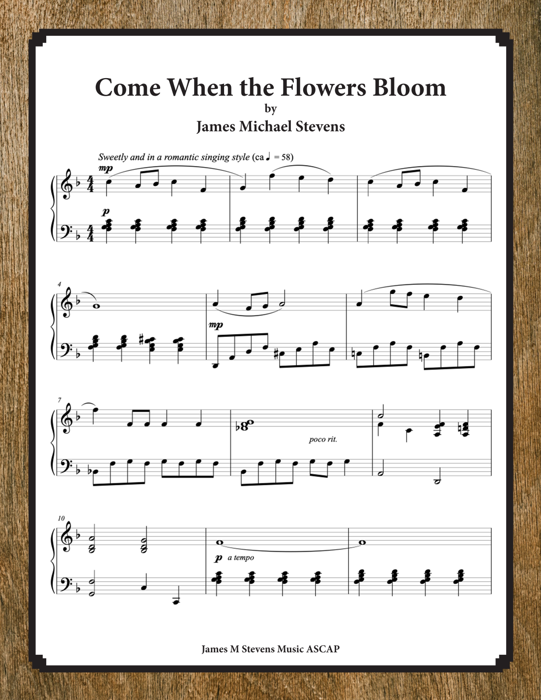Come When the Flowers Bloom by James Michael Stevens Sheet Music for ...