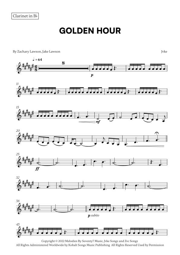 Clarinet Sheet Music