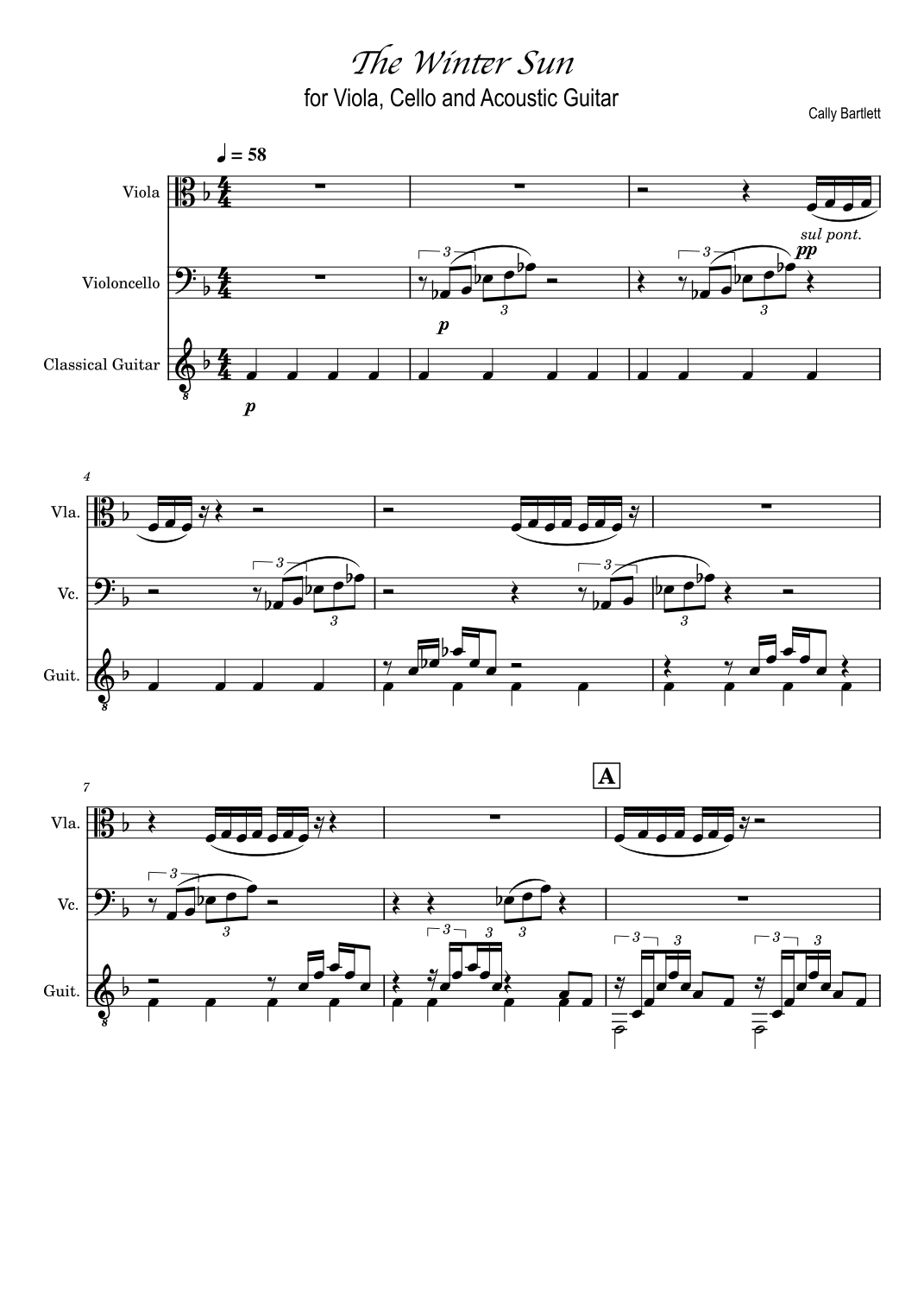 Winter Sun by Cally Bartlett Sheet Music for Performance Ensemble at Sheet Music Direct