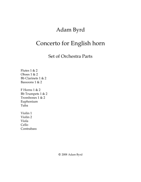 English Horn Parts