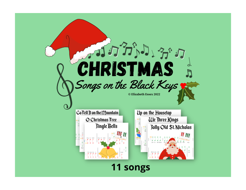 Christmas: SECULAR Songs on the Black Keys - Pre-staff Piano Sheet ...