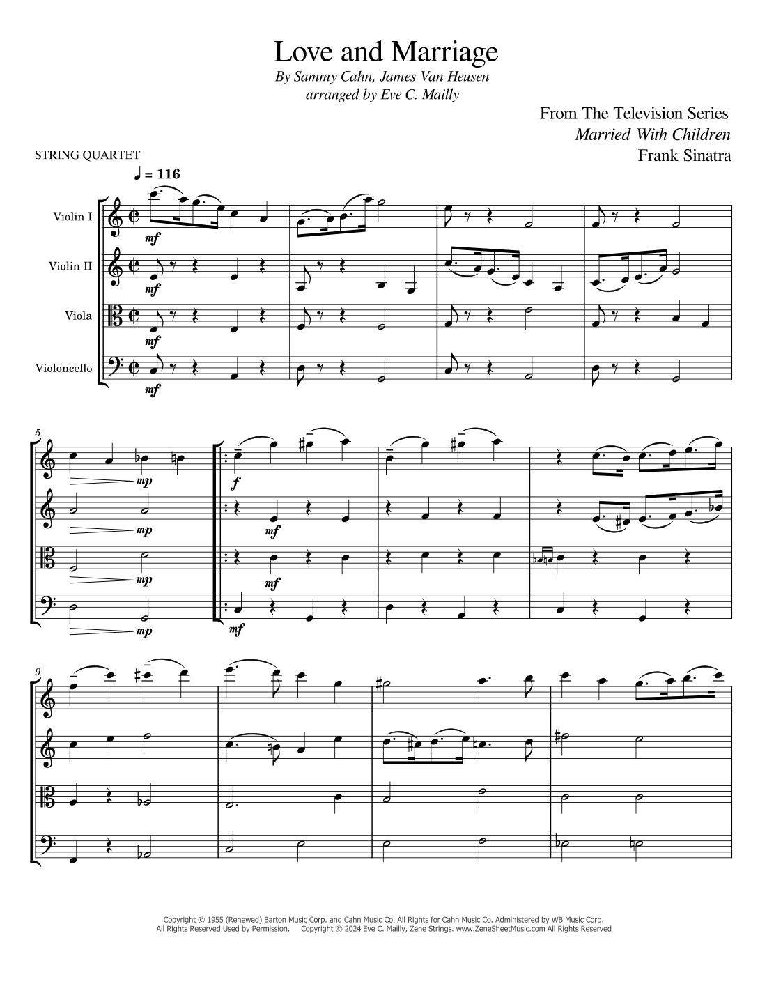 Love And Marriage (arr. Eve C. Mailly - Zene Strings) by Frank Sinatra ...