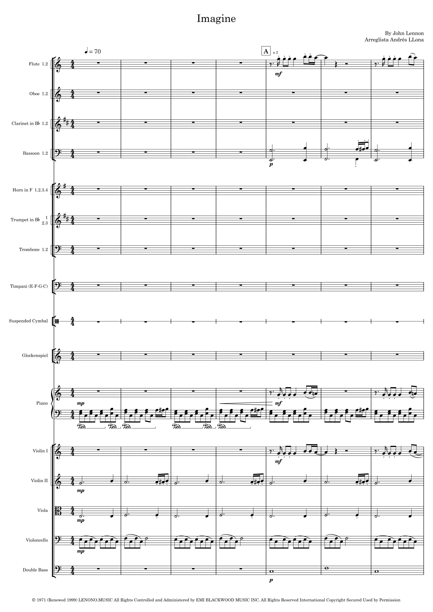 Imagine (arr. Andrés LLona) by David Archuleta Sheet Music for Full ...