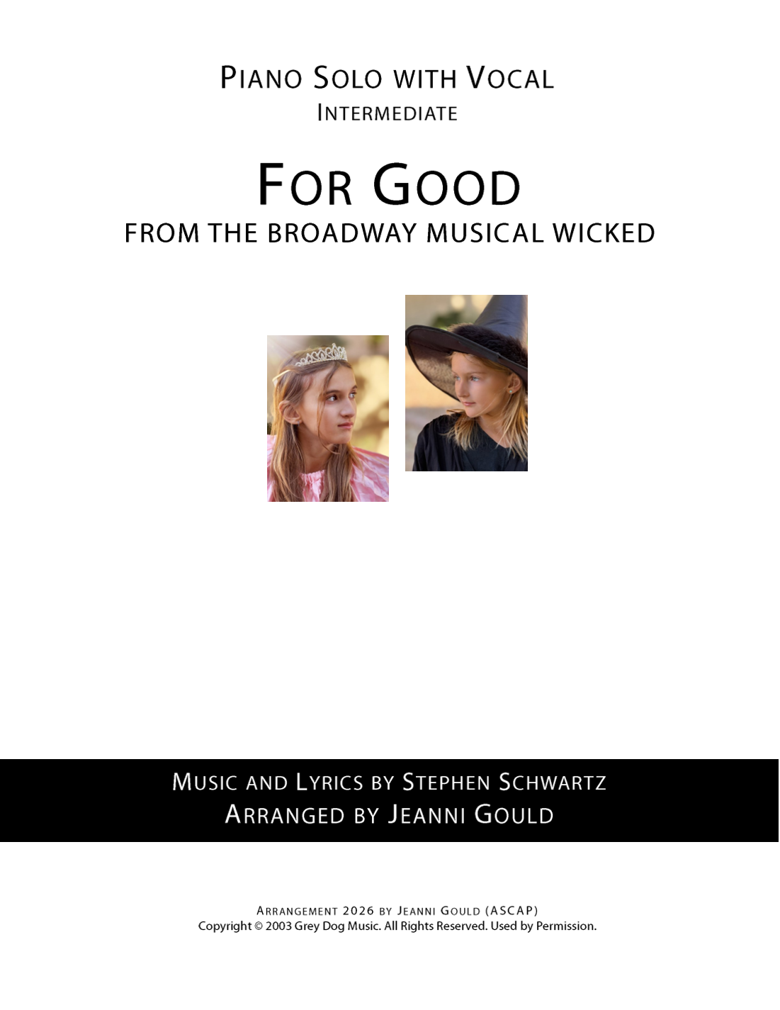 For Good (arr. Jeanni Gould) by Stephen Schwartz Sheet Music for Piano ...