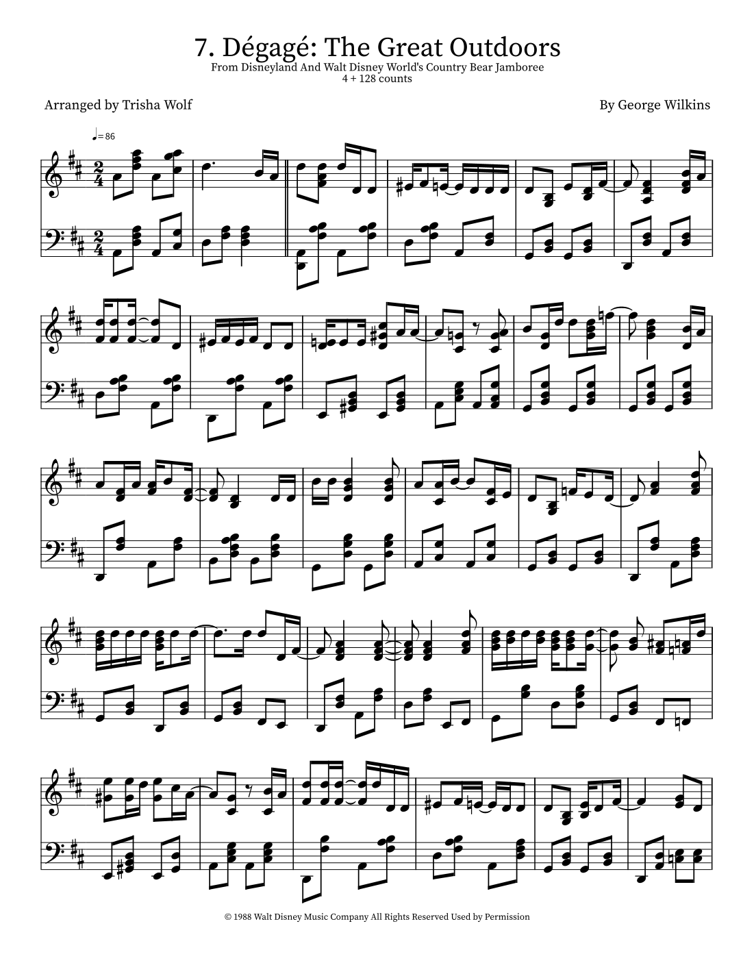 The Great Outdoors (arr. Trisha Wolf) by George Wilkins Sheet Music for ...