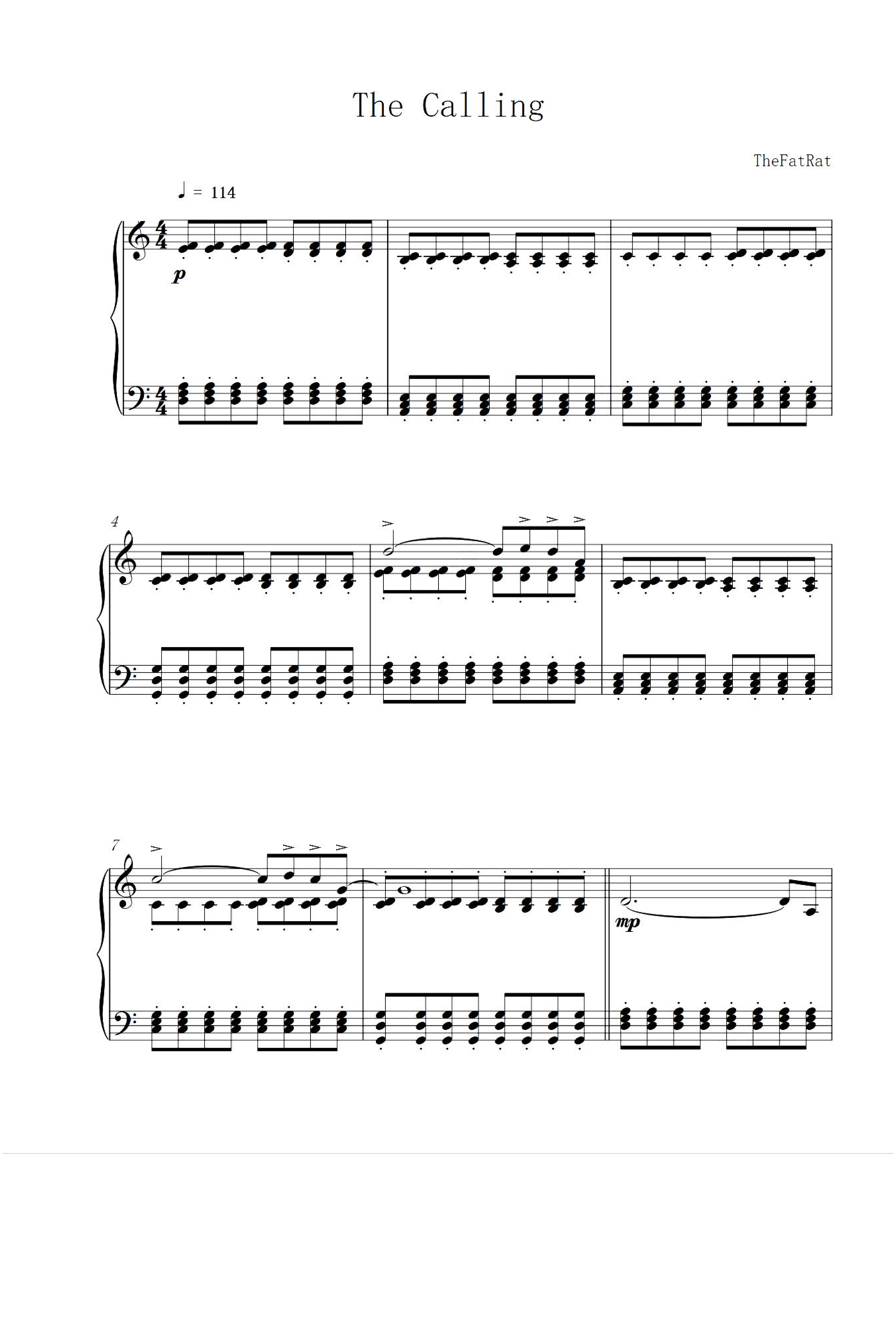 The Calling by The Fatrat With Laura Brehm Sheet Music for Piano Solo ...