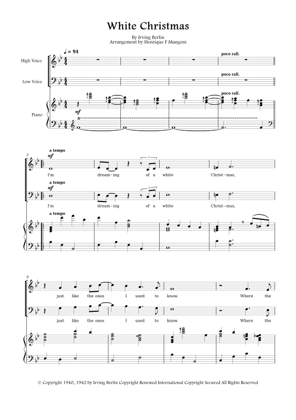 White Christmas (arr. Henrique F Mangoni) Sheet Music | Bing Crosby ...