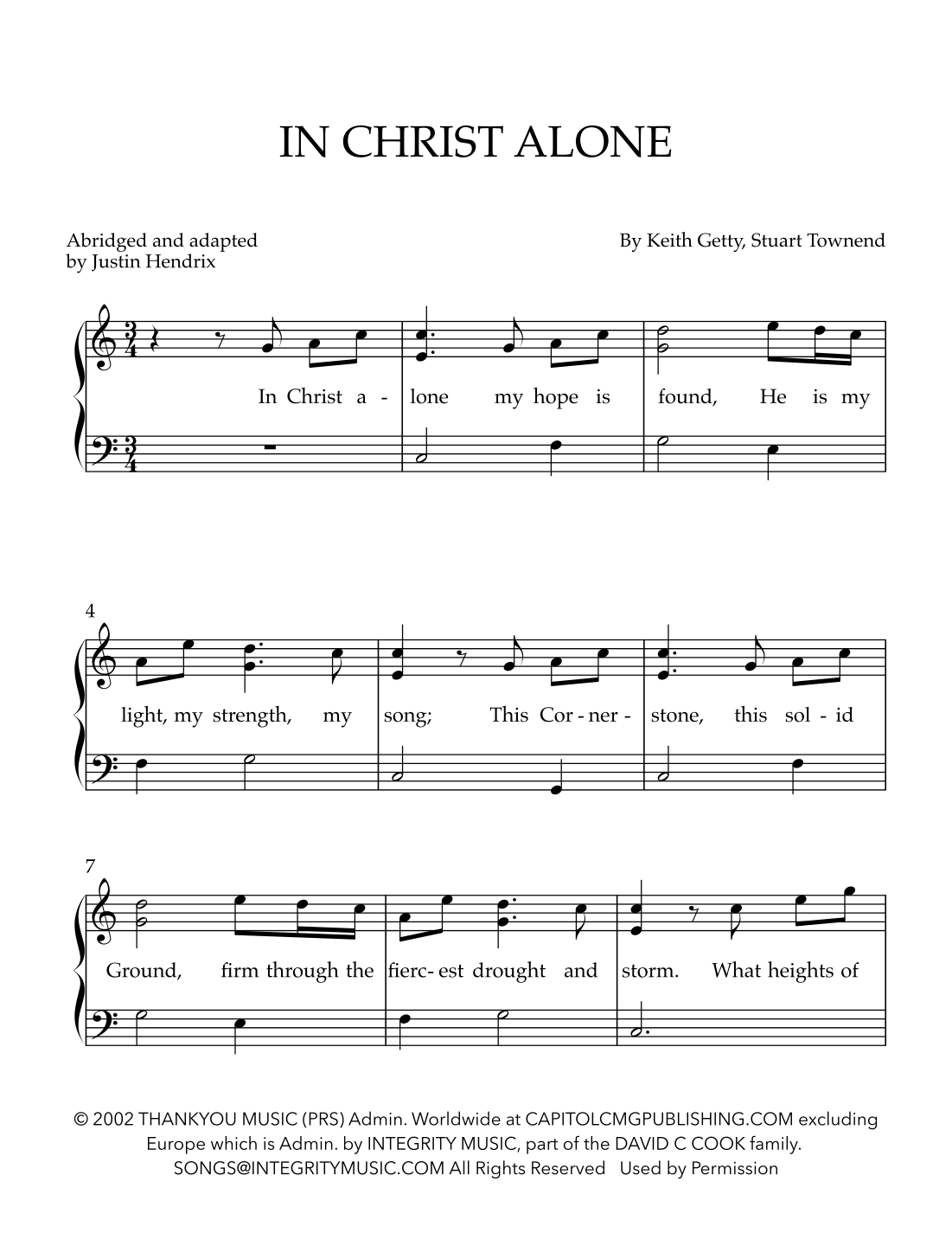 In Christ Alone (arr. Justin Hendrix) by Keith Getty Sheet Music for ...