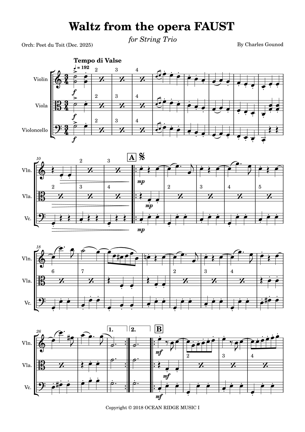 Faust - Waltz From Act 2 (Gounod, Charles) (arr. Peet du Toit) by Parry ...
