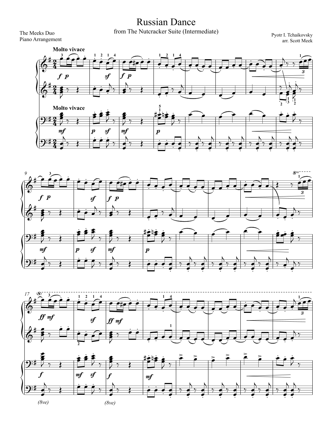 Tchaikovsky - Russian Dance from The Nutcracker (Intermediate piano ...