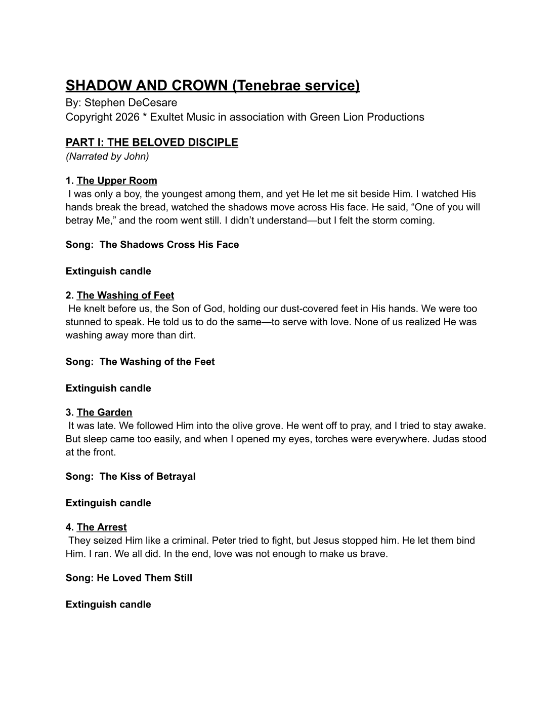 Shadow and Crown (A Tenebrae Service of Witness and Reflection) (2-part ...