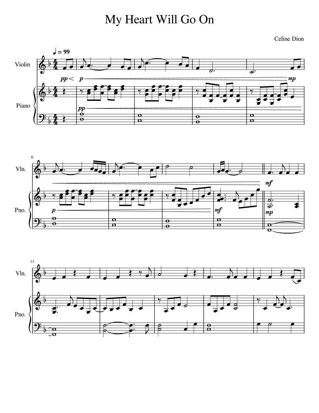 My Heart Will Go On (Love Theme From 'titanic') (arr. Unknown) by ...
