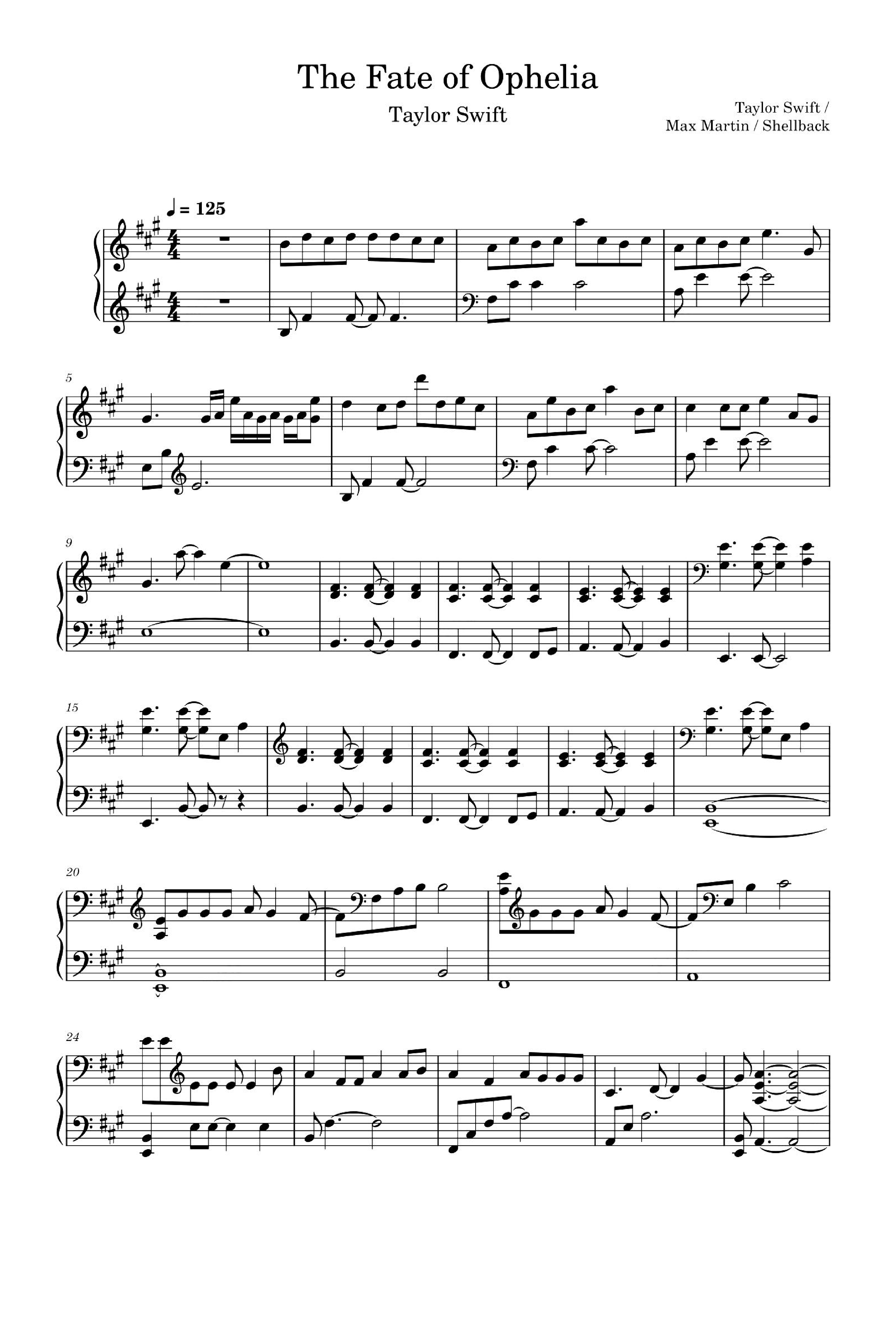The Fate Of Ophelia (arr. Taylor Swift) von Taylor Swift Noten zum ...