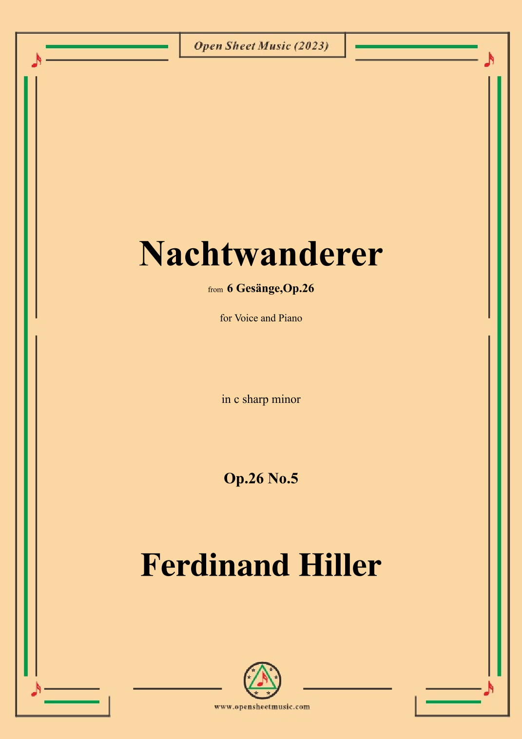F. Hiller-Nachtwanderer,Op.26 No.5,in c sharp minor (arr. OSM) by ...