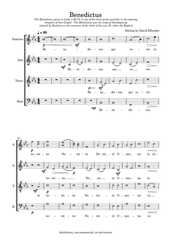 Benedictus By David Ellender Sheet Music For SATB Choir At Sheet Music