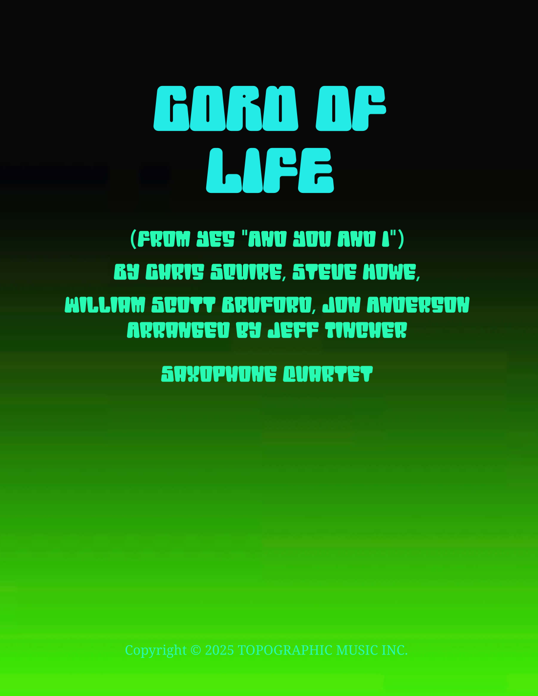 Cord Of Life (arr. Jeff Tincher) by Chris Squire Sheet Music for ...