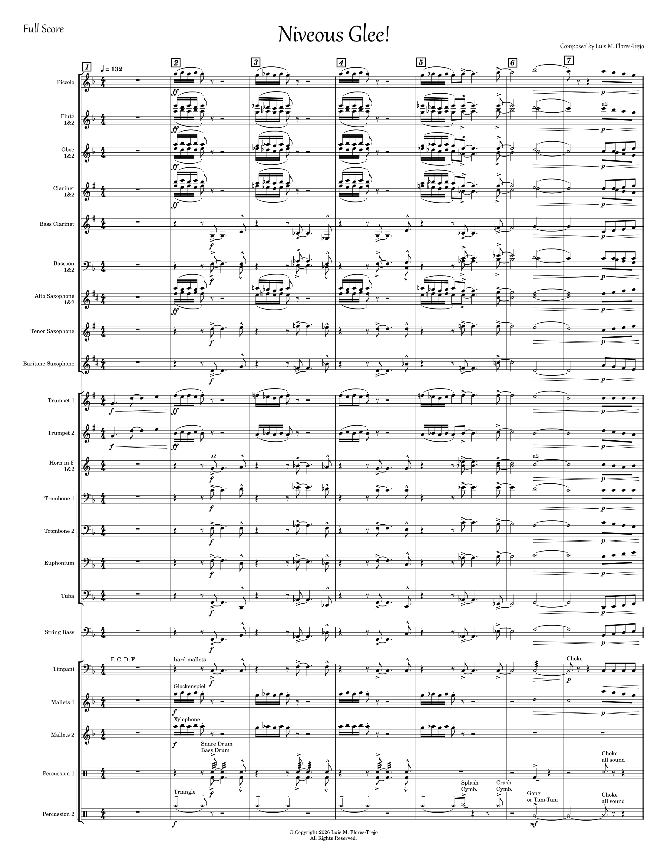 Niveous Glee! by Luis M. Flores-Trejo Sheet Music for Concert Band at ...