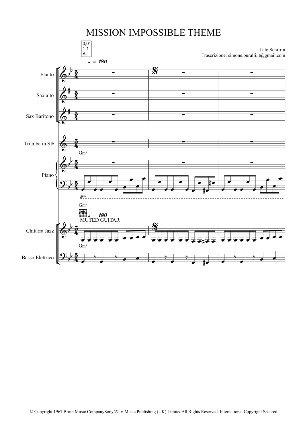 Mission: Impossible Theme (arr. Simone Buralli) by Adam Clayton And ...