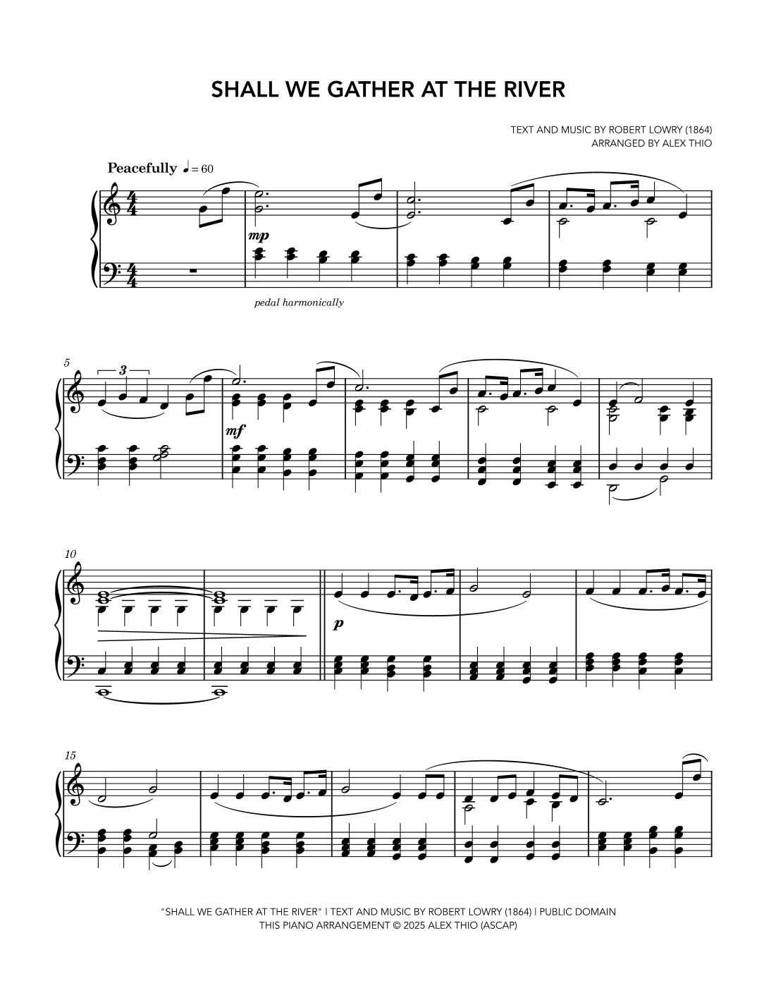 Shall We Gather At The River - Piano Solo (arr. Alex Thio) by Text and ...