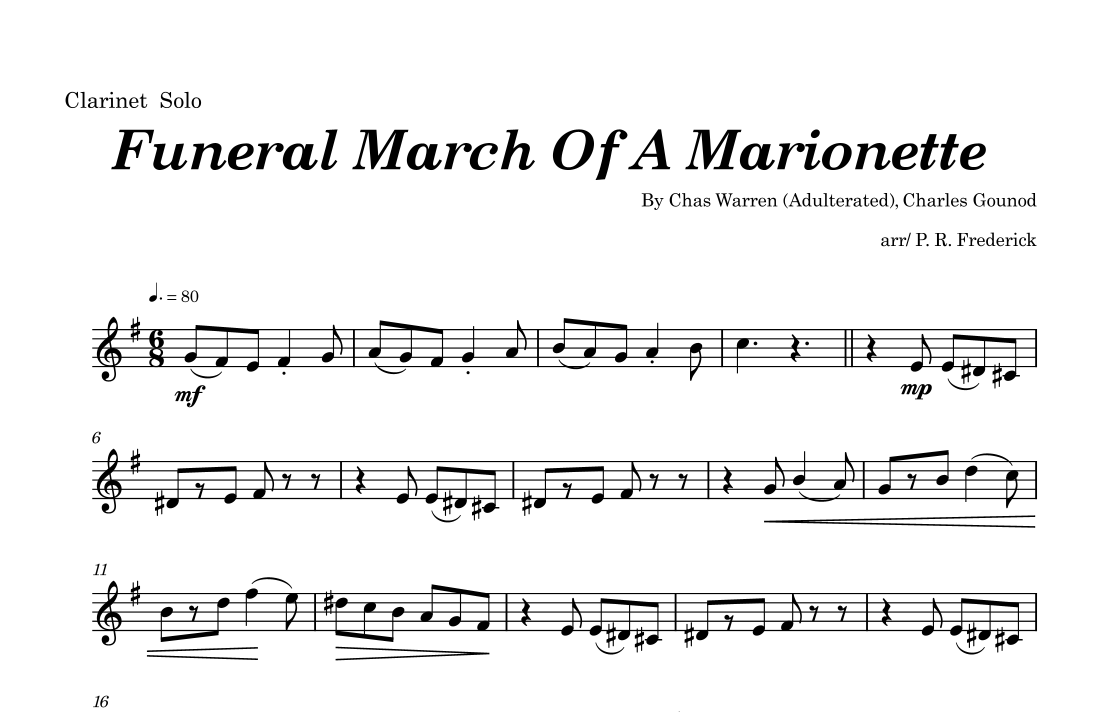 Funeral March Of A Marionette (arr. P. R. Frederick) by Charles Gounod ...