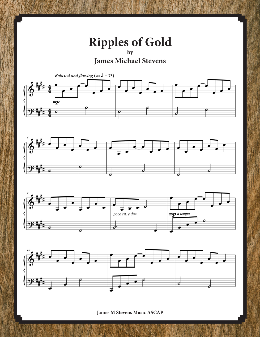 Ripples of Gold by James Michael Stevens Sheet Music for Piano Solo at ...