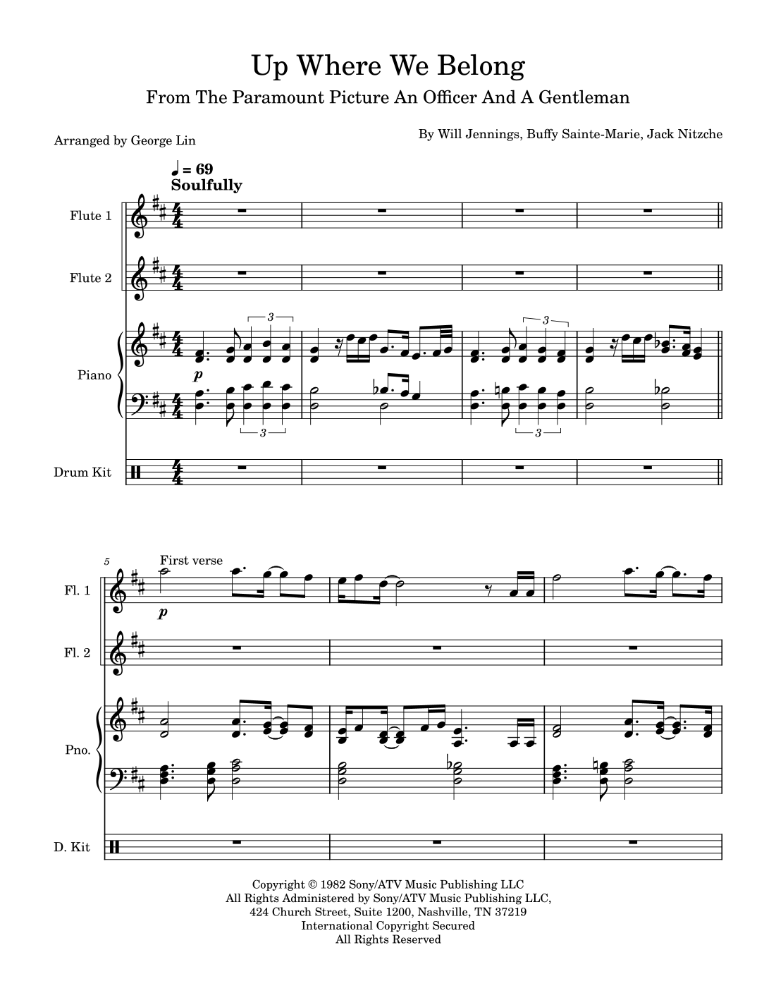 Up Where We Belong (arr. George Lin by Joe Cocker & Jennifer Warnes ...