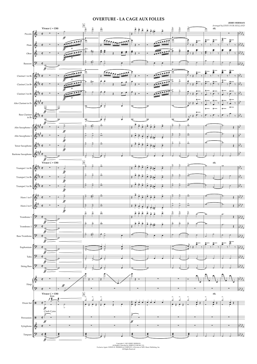 Overture - La Cage Aux Folles (arr. John Ivor Holland) by Jerry Herman ...