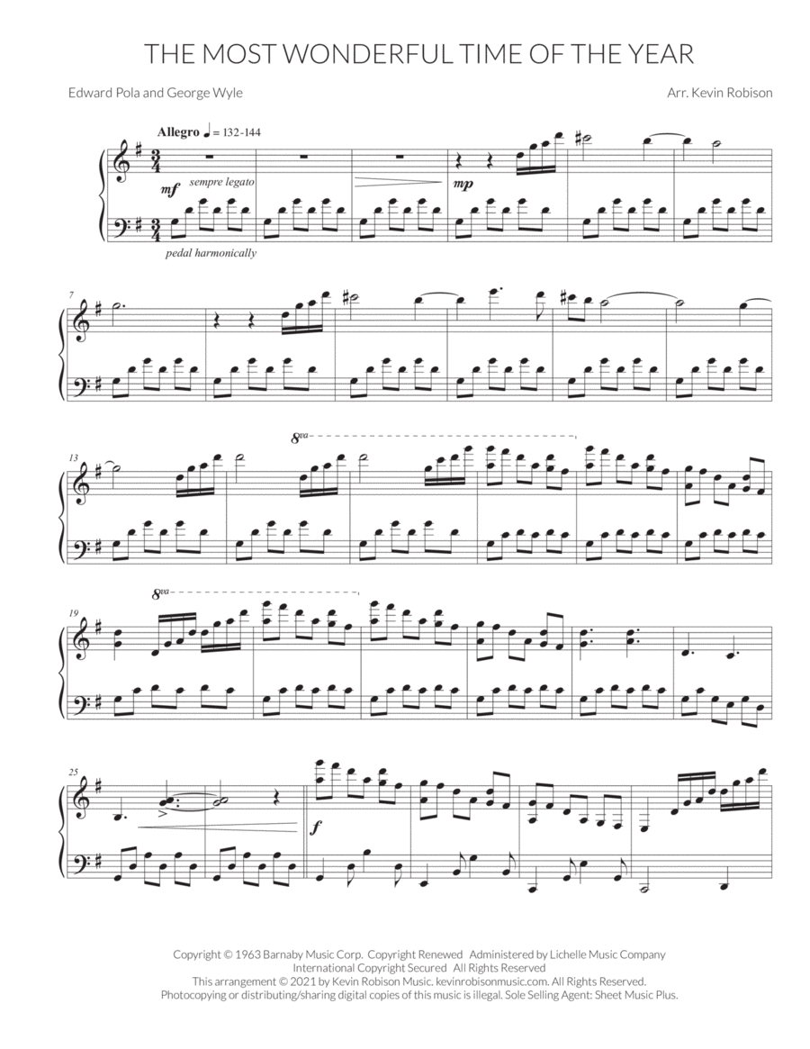 The Most Wonderful Time Of The Year (arr. Kevin Robison) by Eddie Pola ...