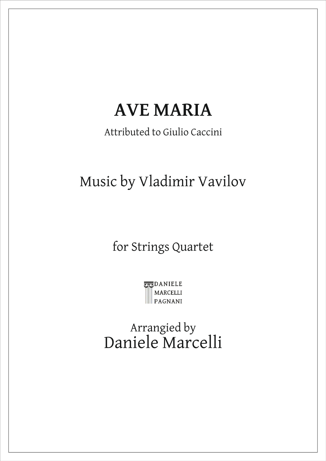 Ave Maria (arr. Daniele Marcelli) by Guilio Caccini Sheet Music for ...