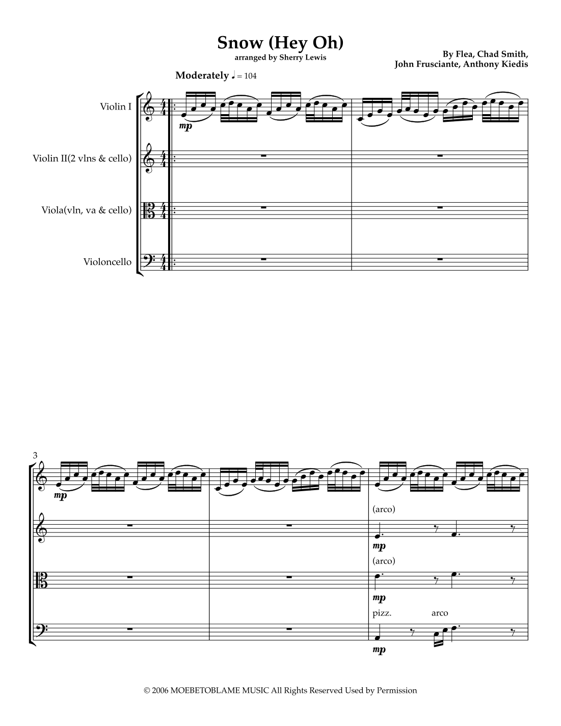Snow (Hey Oh) (arr. Sherry Lewis) by Red Hot Chili Peppers Sheet Music ...