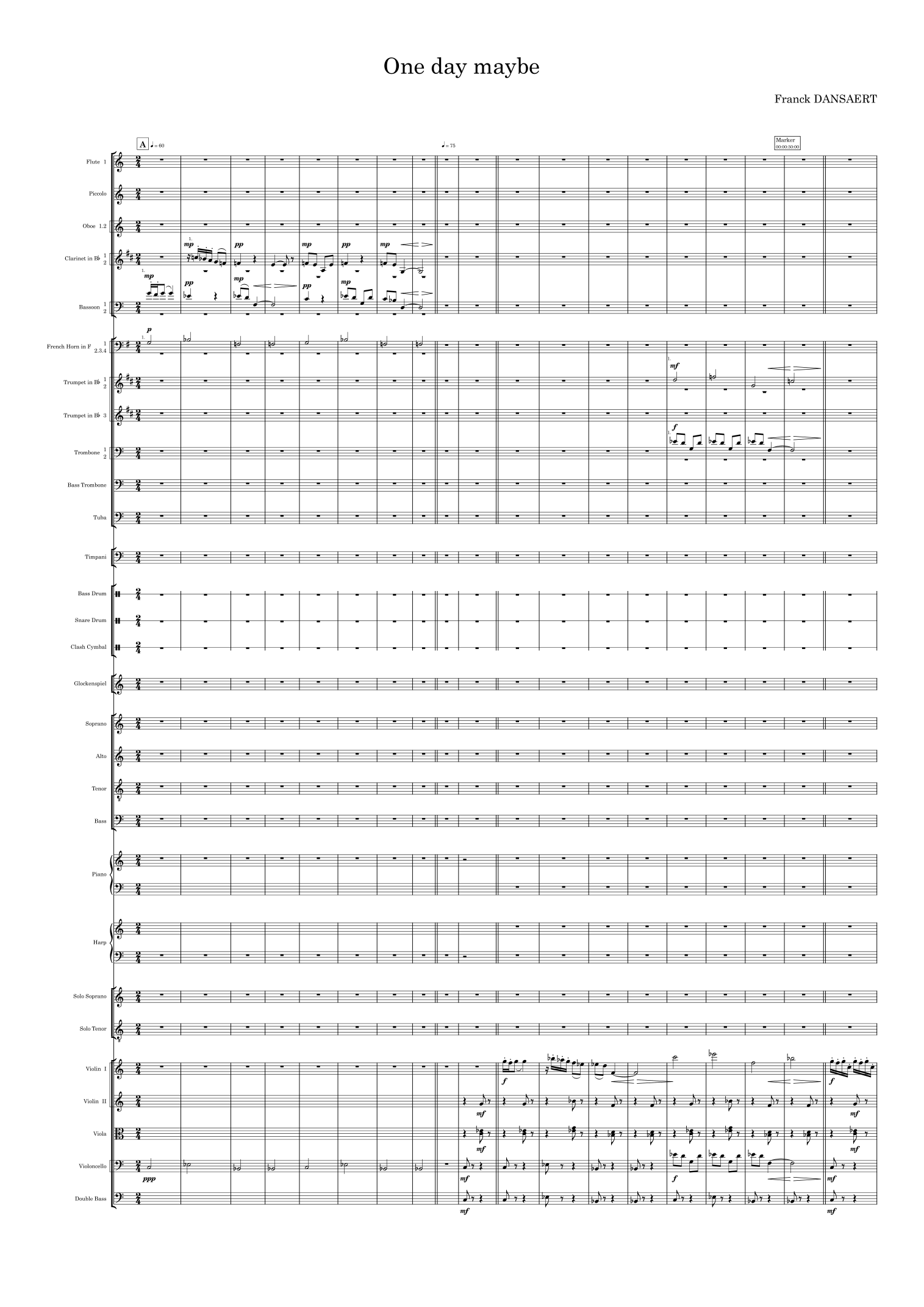 One day maybe - Score Only by Franck Dansaert Sheet Music for Full ...