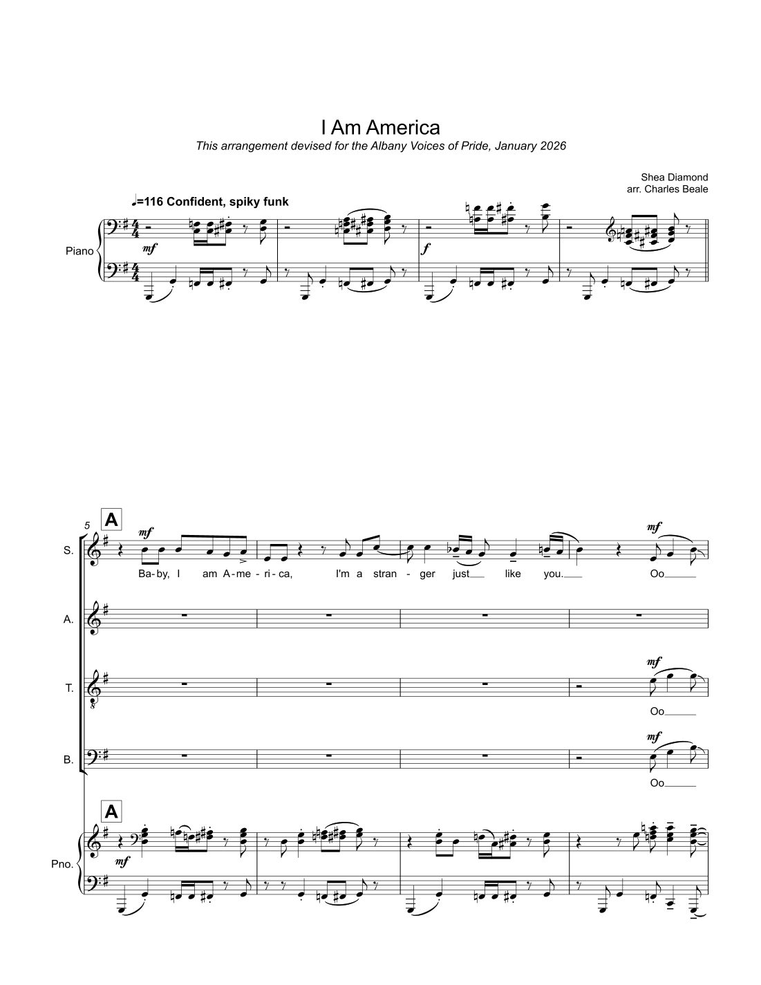 I Am America (arr. Charles Beale) by Justin Tranter Sheet Music for ...