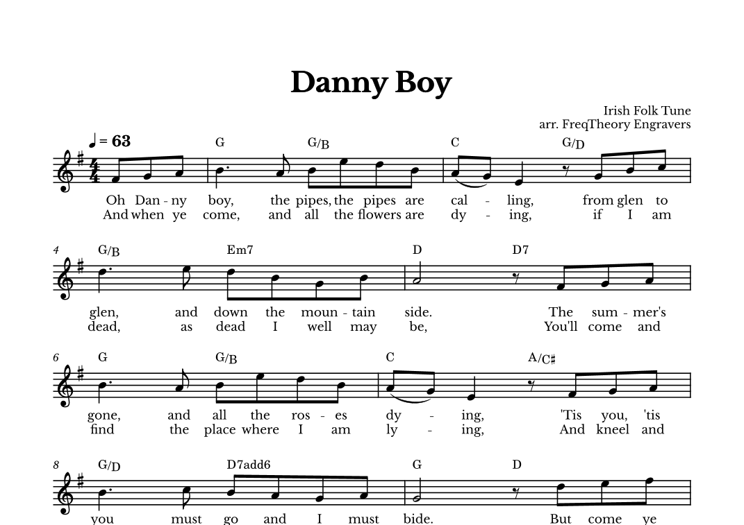 Danny Boy - Lead Sheet by Traditional Irish Sheet Music for Lead Sheet ...