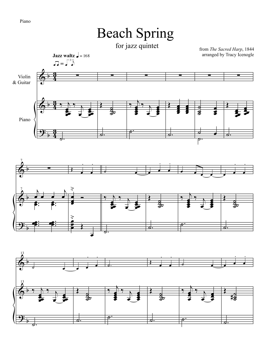 Beach Spring (arr. Tracy L. Icenogle) by from The Sacred Harp, 1844 ...