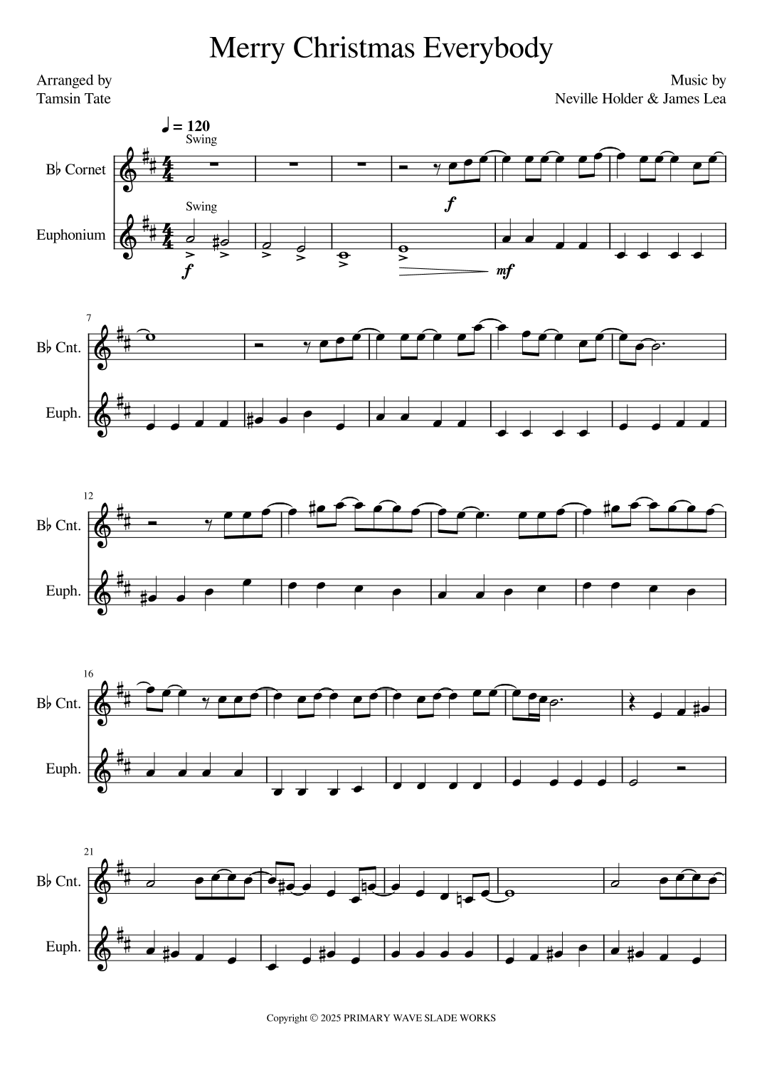 Merry Christmas Everybody (arr. Tamsin Tate) by Slade Sheet Music for ...