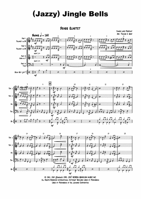 Jazzy Jingle Bells - Christmas Swing - Brass Quartet (arr. Thomas H ...