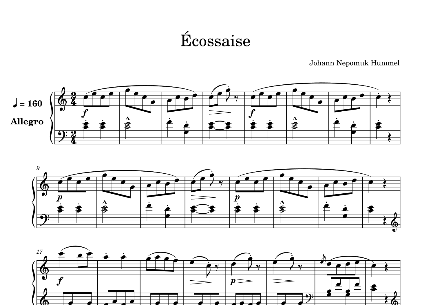 Écossaise - Johann Nepomuk Hummel (Beginner - Easy Version) (arr. Nivek ...
