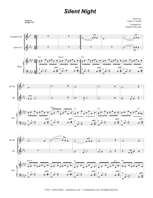 Silent Night (Duet for Bb-Trumpet and French Horn) (arr. Stephen ...