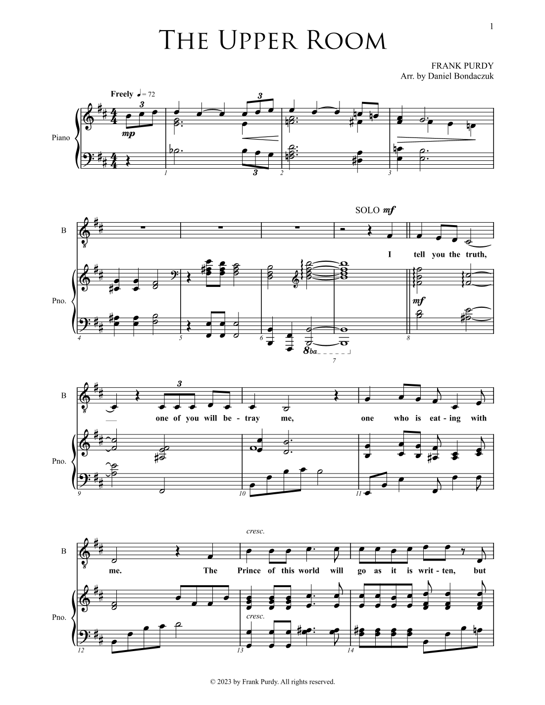 The Upper Room by Frank Purdy Sheet Music for SATB Choir at Sheet Music ...