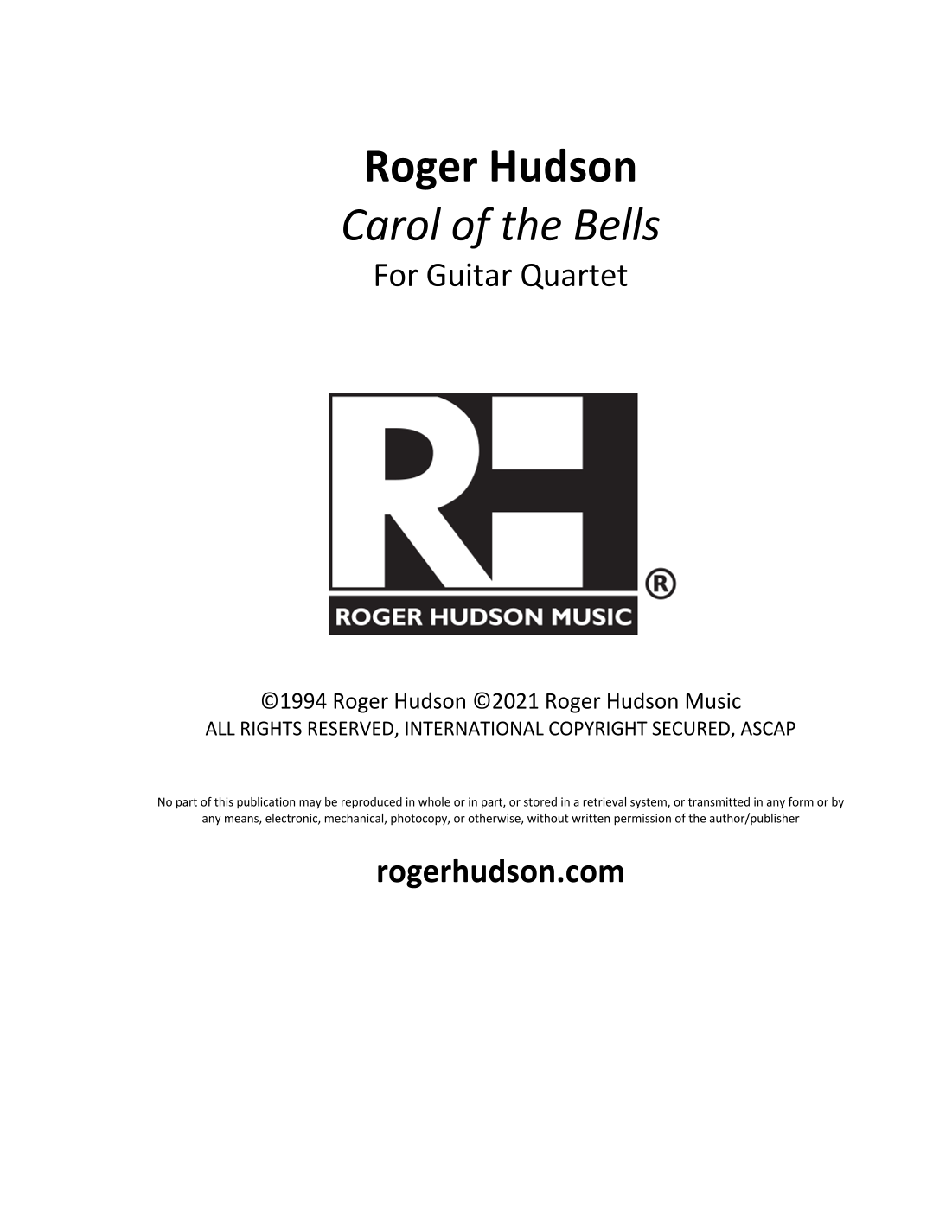 Carol of the Bells (arr. Roger Hudson) by Roger Hudson Sheet Music for ...