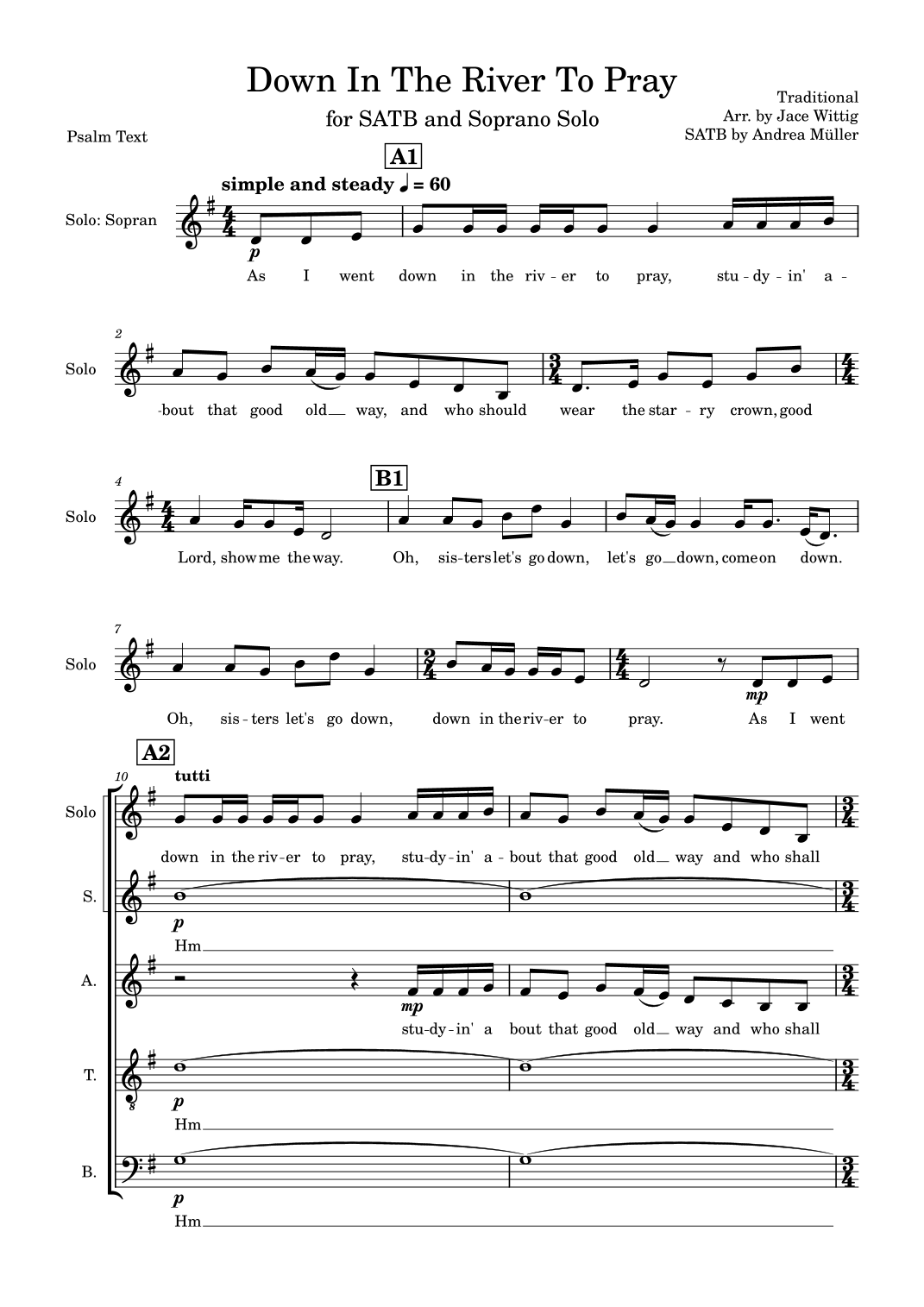 Down In The RIver To Pray (arr. Andrea Mueller) by Jace Wittig Sheet ...