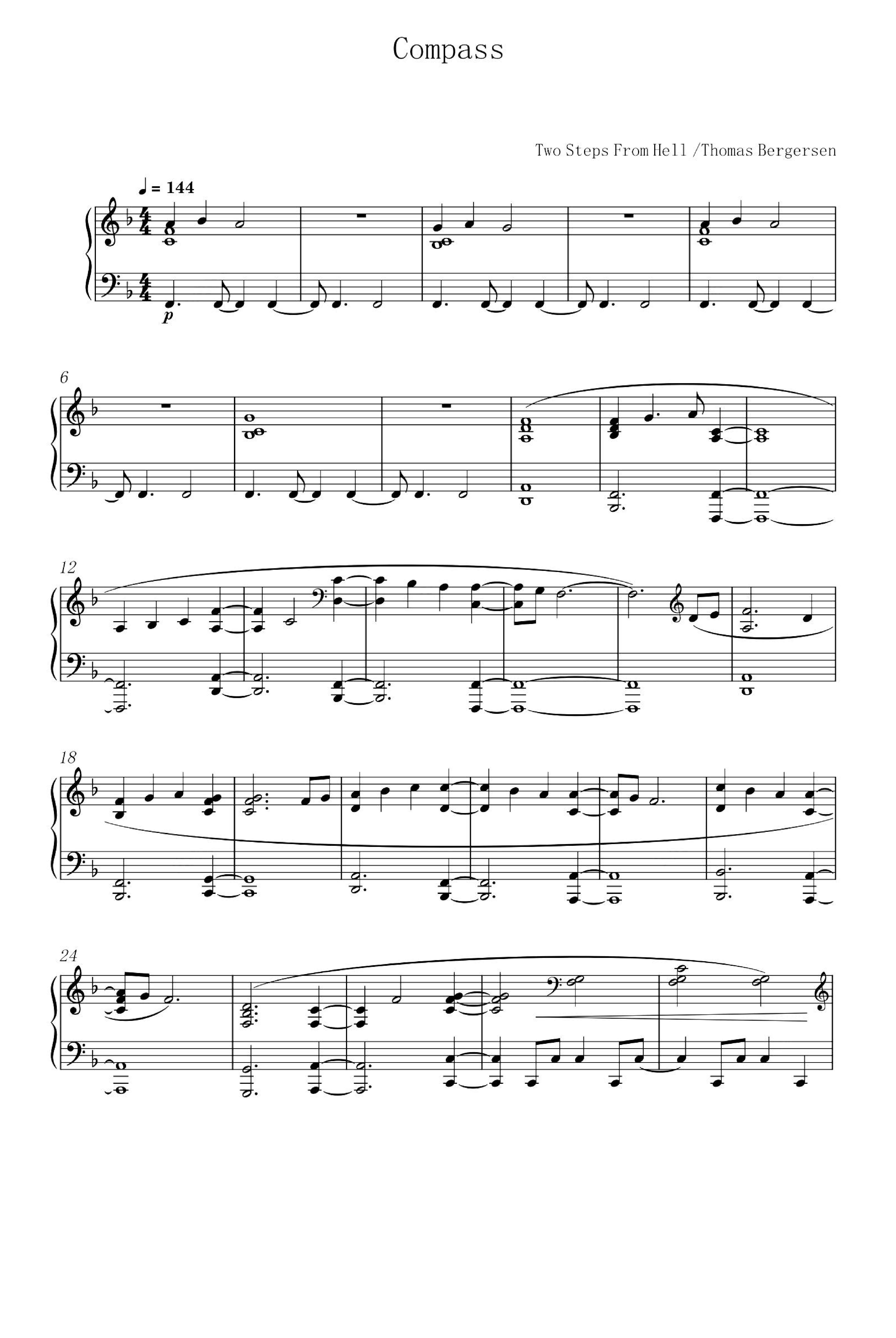 Compass - Trailer (arr. Thomas Bergersen) by Nicholas Phoenix Sheet ...