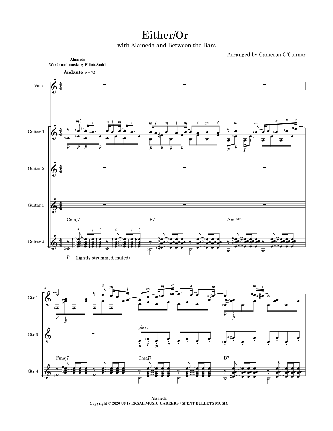 Medley: Alameda with Between The Bars (arr. Cameron O'Connor) by ...