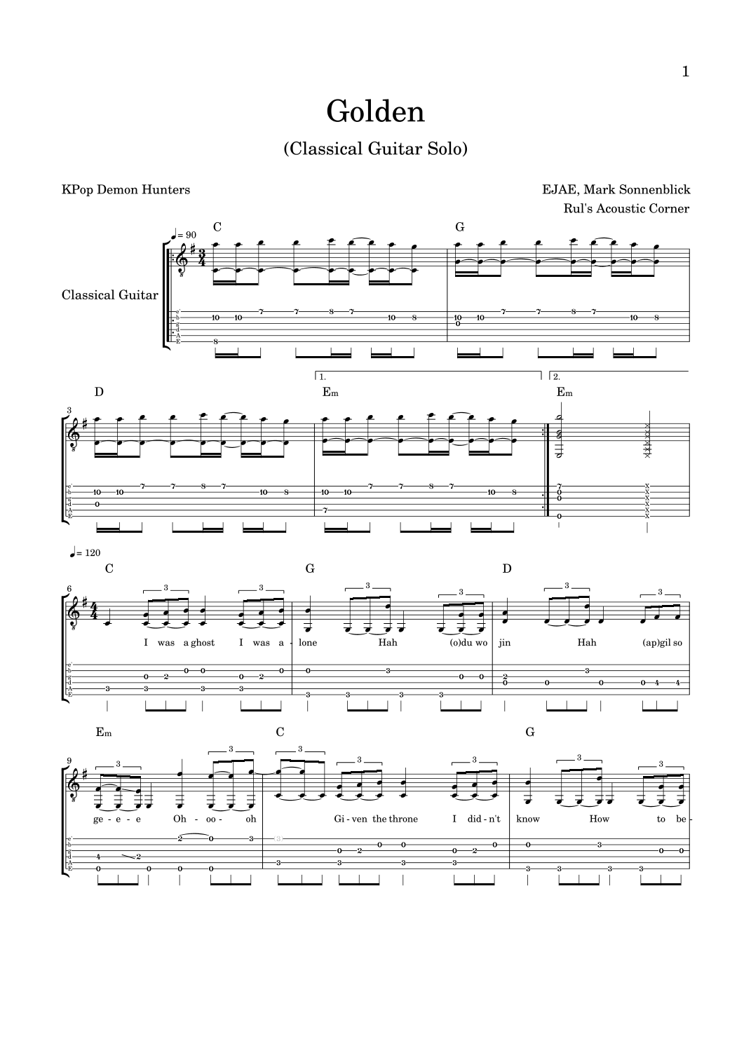 Golden (arr. Rul's Acoustic Corner by Huntr/X (Ejae, Audrey Nuna And ...