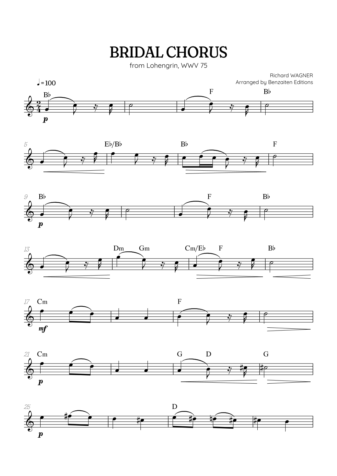 Wagner • Here Comes the Bride (Bridal Chorus) from Lohengrin | trumpet ...