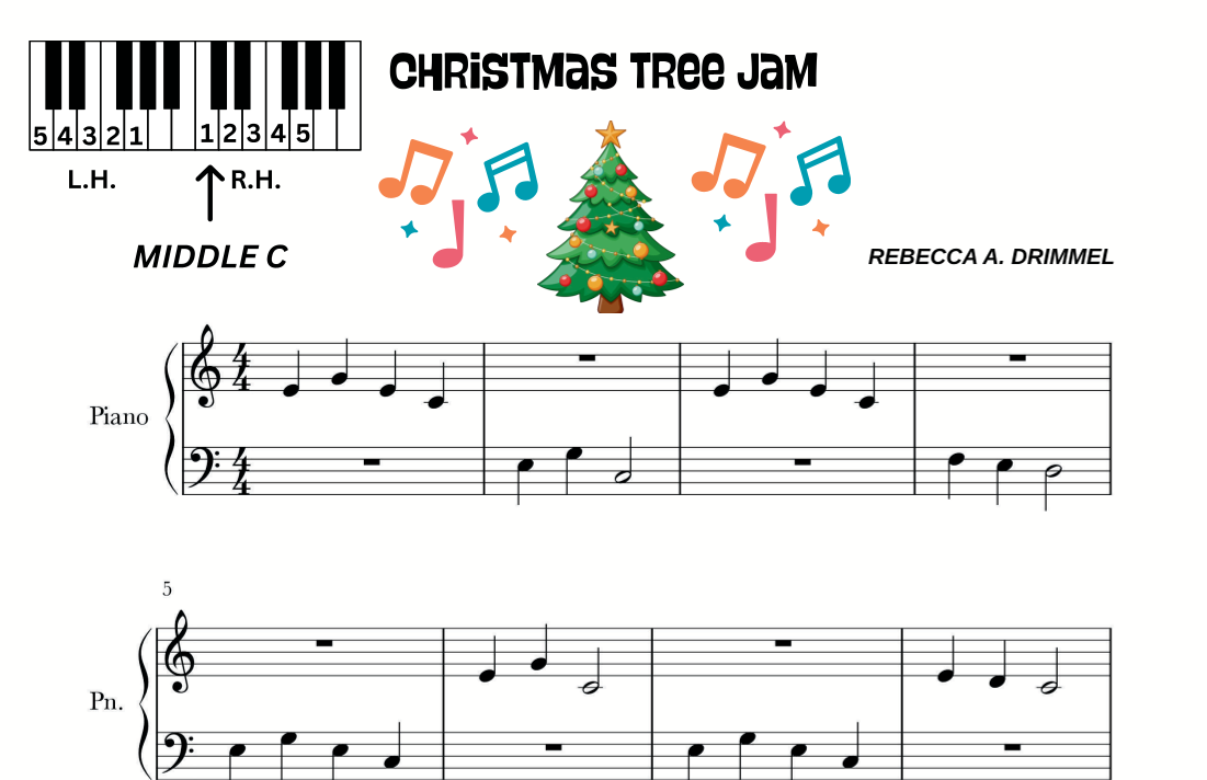 Christmas tree jam by Rebecca A. Drimmel Sheet Music for Easy Piano at ...
