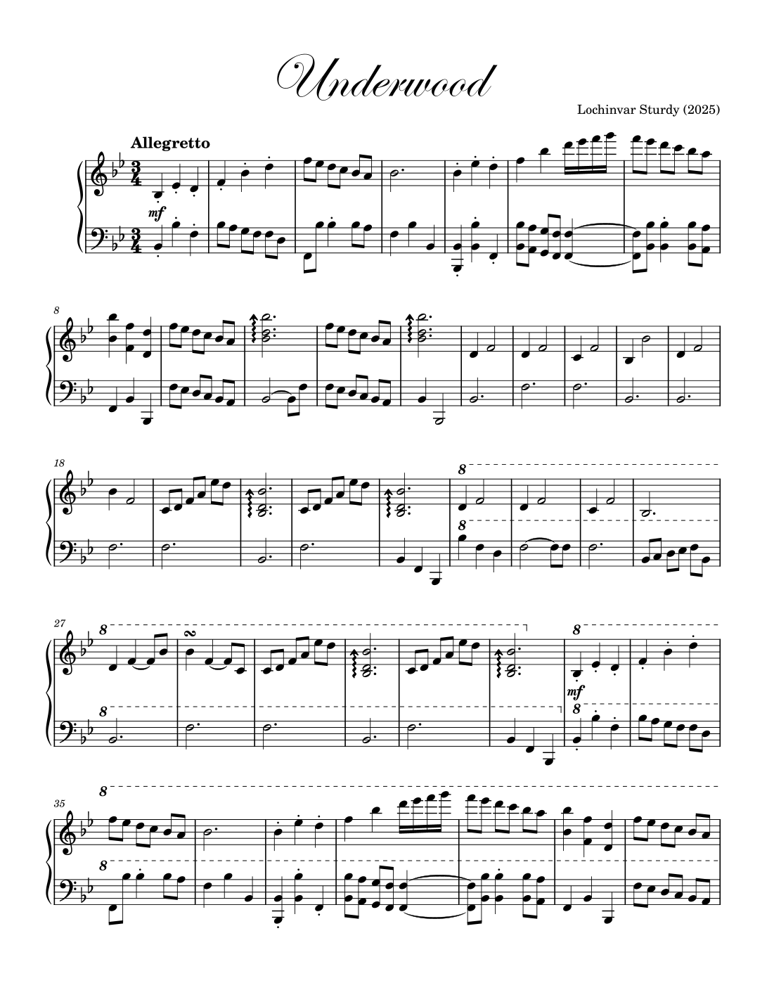 Underwood by Lochinvar Sturdy Sheet Music for Easy Piano at Sheet Music ...