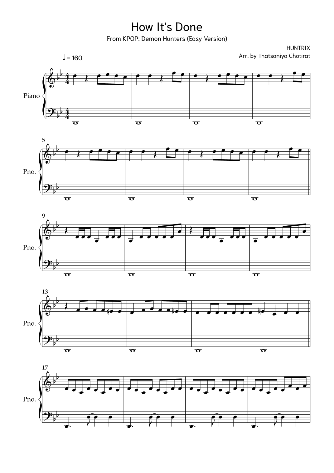 How It's Done (arr. Thatsaniya Chotirat) by Huntr/X (Ejae, Audrey Nuna ...